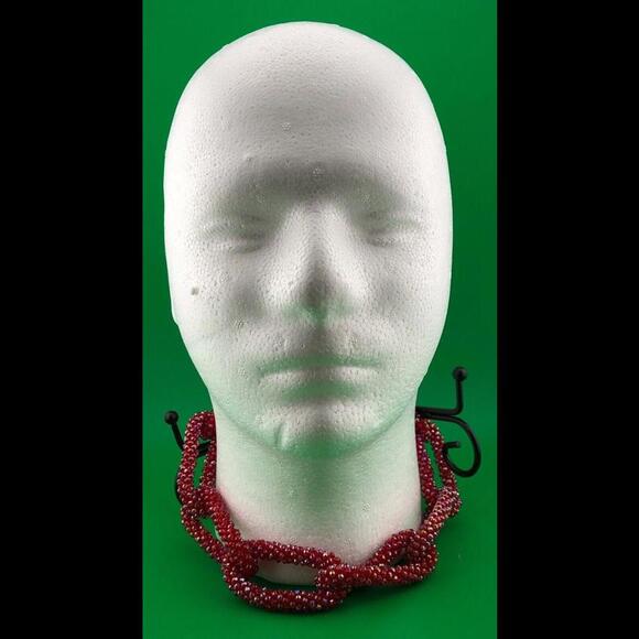 Link | Jewelry | Red Bead Link Lng Neckless | Poshmark